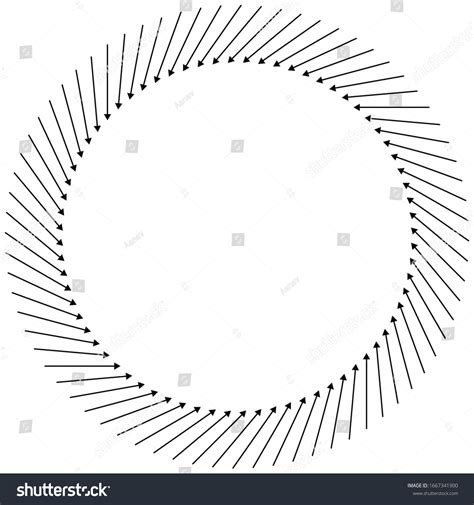 Rotate Circular Radial Arrows Cycle Iteration Stock Vector Royalty
