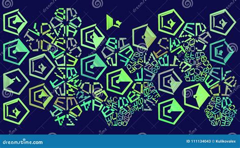 Binary And Hexadecimal Cyberpunk Geometric Print Sorting Hexagon