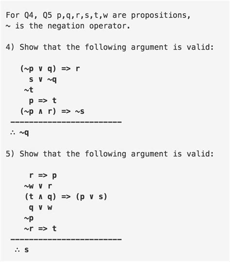 solved for q4 q5 p q r s t w are propositions ~ is