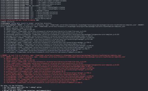 Serverless Deploy Fails Due To No Such File Core Cloudformation