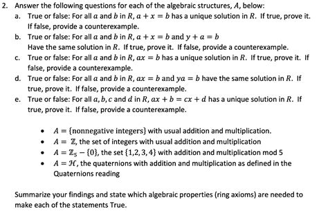 solved answer the following questions for each of the