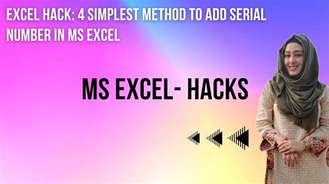 4 Simplest Method To Add Serial Number Ms Excel Youtube