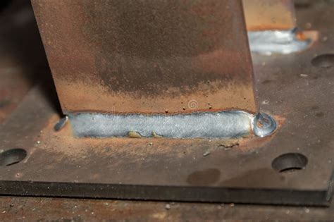 weld joint joining two metal parts welding seam on steel sheet metal
