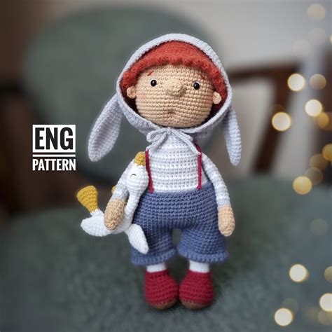Crochet Pattern For Doll The Bunny Pdf English Amigurumi Etsy