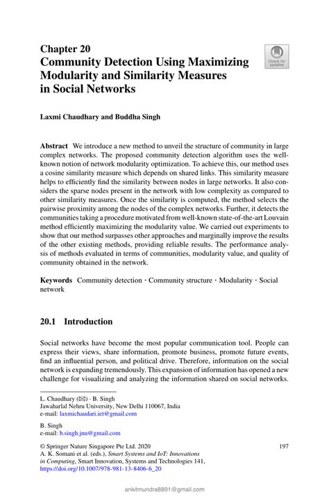 Pdf Community Detection Using Maximizing Modularity And Similarity