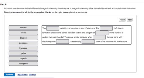 Solved Oxidation Reactions Are Defined Differently In Chegg Com