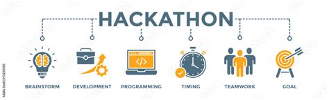 Hackathon Banner Web Icon Vector Illustration Concept For Design Sprint