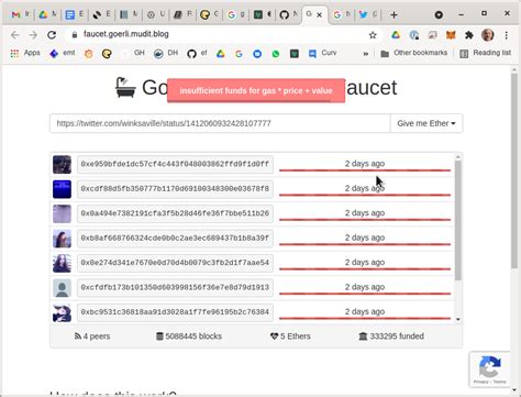 Goerli Authenticated Faucet Unable To Dispense Funds · Issue 85 · Eth