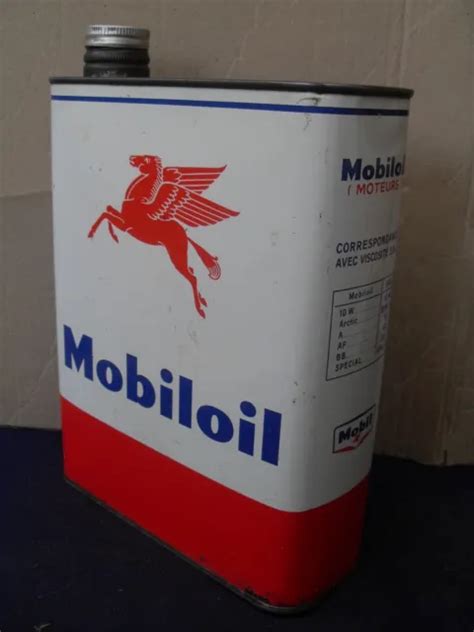 BIDON ANCIEN HUILE Garage Mobiloil Debut Des Années EUR PicClick FR