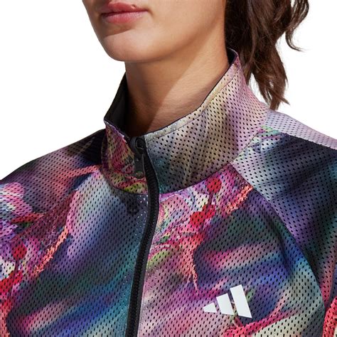 Adidas Melbourne Woven Womens Tennis Jacket Blackmulticolor