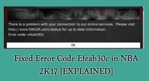 Fixed Error Code Efeab C In NBA K EXPLAINED