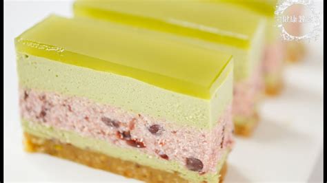 No Bake Matcha Red Bean Mousse Cake Youtube