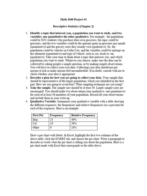 Project 1 Projectdescriptivestatistics Pdf Histogram