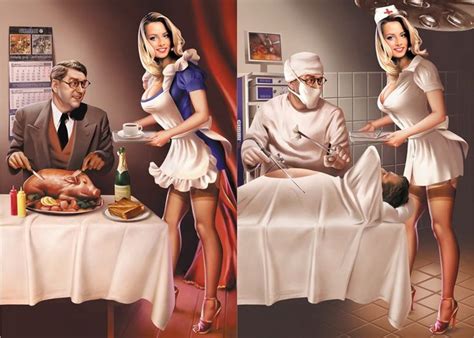 Two Pictures Of People In The Kitchen And One Has A Turkey On The Table