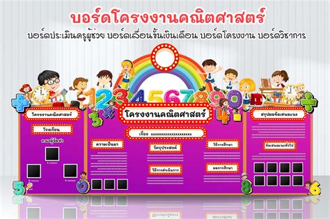 บอร์ด3พับโครงงานคณิตศาสตร์ ขนาด ห้องสื่อการสอนครูบาส