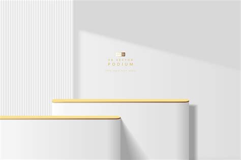 럭셔리 화이트 골드 3d 라운드 연단 사실적 또는 빛과 그림자가 있는 제품 디스플레이 프레젠테이션을 위한 받침대 무대 화장품을 위한 최소한의 벽 장면 쇼 제일 제품을 위한