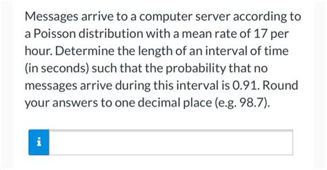 solved messages arrive to a computer server according to a
