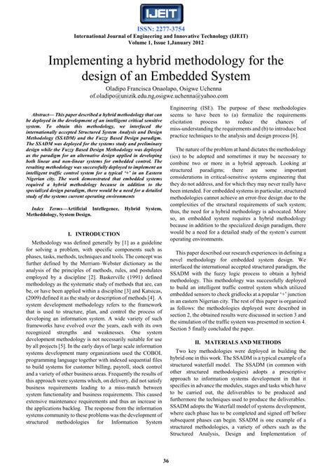 Pdf Implementing A Hybrid Methodology For The Design Of An Embedded System