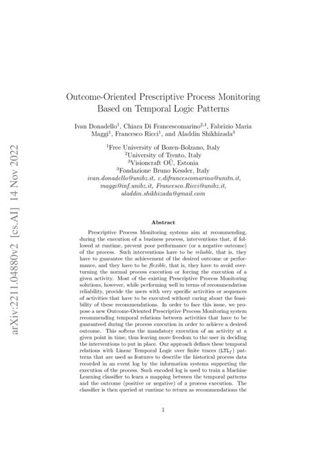 Outcome Oriented Prescriptive Process Monitoring Based On Temporal