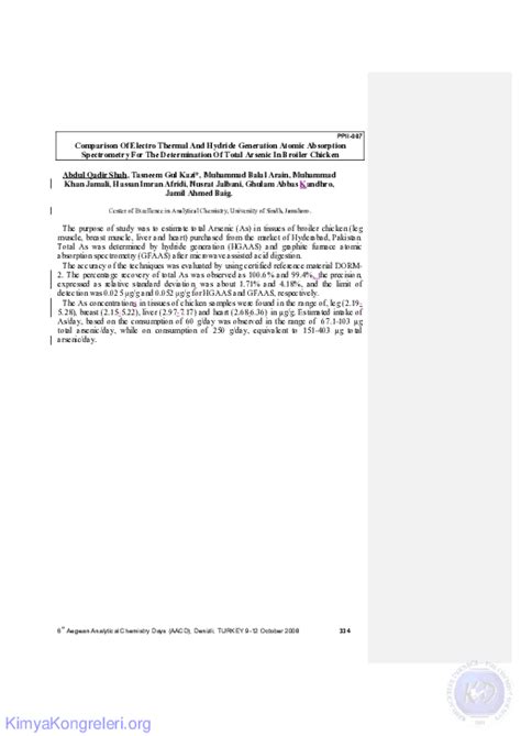 Pdf Comparison Of Electrothermal And Hydride Generation Atomic Absorption Spectrometry For The