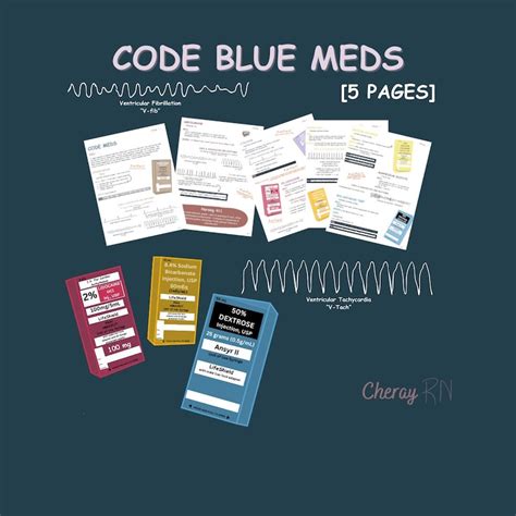Code Blue Meds 5 Pg Digital Download Etsy