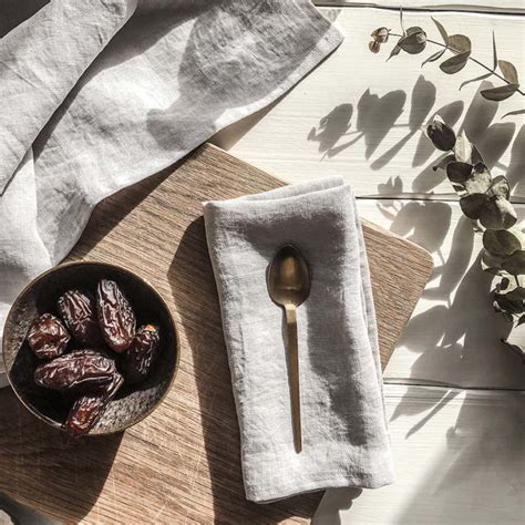 Leinen Servietten Juna Hellgrau 2er Set Lundkvist Home Living