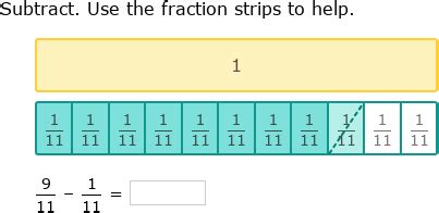 IXL Subtract Fractions With Like Denominators Using Strip Models