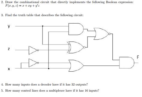 Solved 2 Draw The Combinational Circuit That Directly Chegg