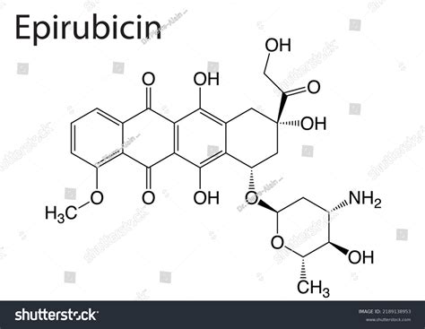 Vector Anticancer Drug Molecule Epirubicin Stock Vector Royalty Free