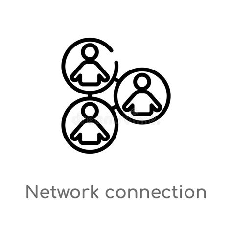 Outline Network Vector Icon Isolated Black Simple Line Element