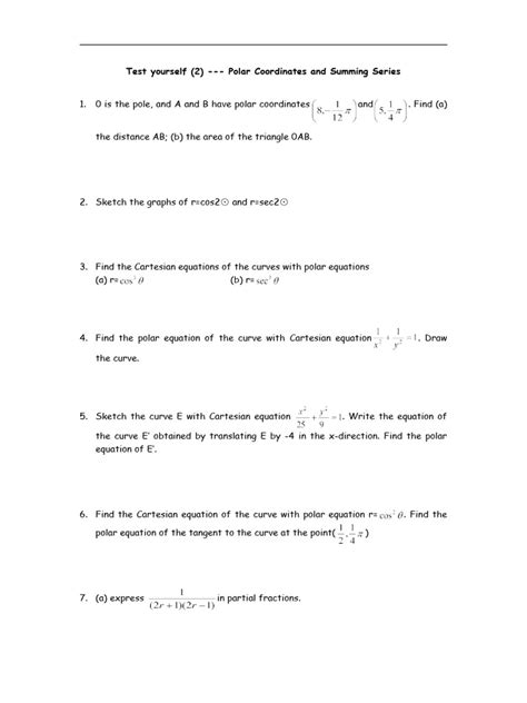 a2 test yourself 2 polar coordinates and summing series pdf
