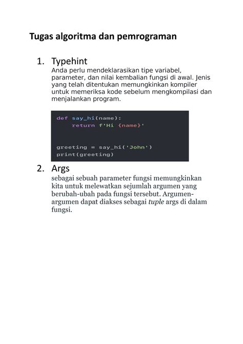 Algoritma Dan Pemrograman Typehint Anda Perlu Mendeklarasikan Tipe