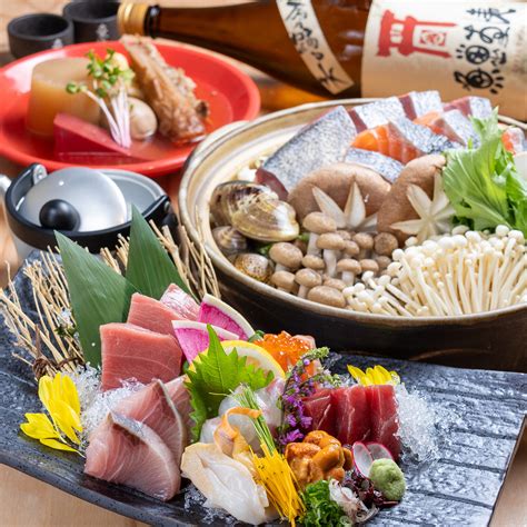 【90分飲放題付】お造り、おでんなどが付いた魚里ゐ夷特製海鮮鍋コース全7品★5 500円 税込 魚里ゐ夷 とりいえびす
