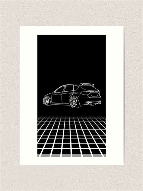 Subaru Wrx Sti Outline Art Print For Sale By Venomousartwork Redbubble