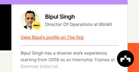 Bipul Singh Director Of Operations At Blinkit The Org