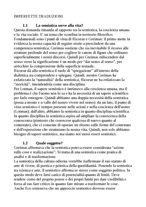 Imperfette Traduzioni Docsity