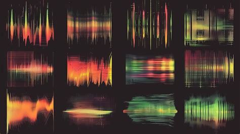 Premium Photo Set Of Colorful Sound Waveform Background