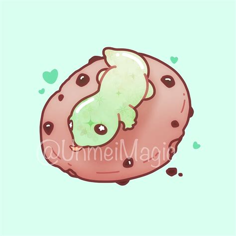 Cute Cookie Gecko Lizard Art Chibi Drawing Pastel Art Chibi Cute