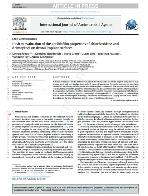 Pdf In Vitro Evaluation Of The Antibiofilm Properties Of