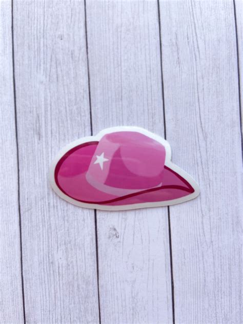 Pink Cowgirl Hat Sticker Pink Cowgirl Unique Items Products Hand