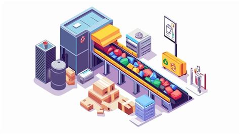 Modern Garbage Packing Automation Concept Premium Ai Generated Vector