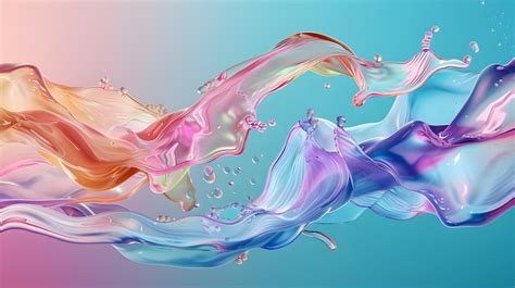 Abstract Fluid Shapes In Vibrant Colors Organic Shapes Dynamic And Flowing Premium Ai