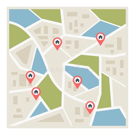 Simple Town Map Stock Illustrations 16757 Simple Town Map Stock