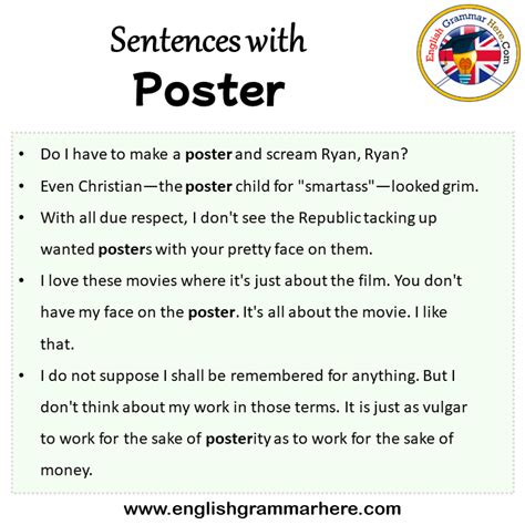 Sentences With Poster Poster In A Sentence In English Sentences For