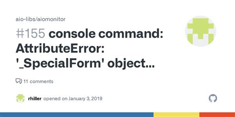 Console Command AttributeError SpecialForm Object Has No Attribute