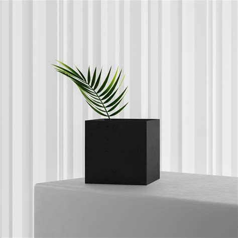 Кашпо из бетона «КУБ 150 150 150mm черное купить в Украине Киев Garage Concrete