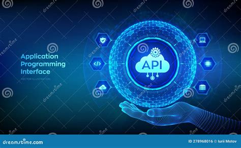 Api Application Programming Interface In The Shape Of Sphere With Hexagon Grid Pattern In