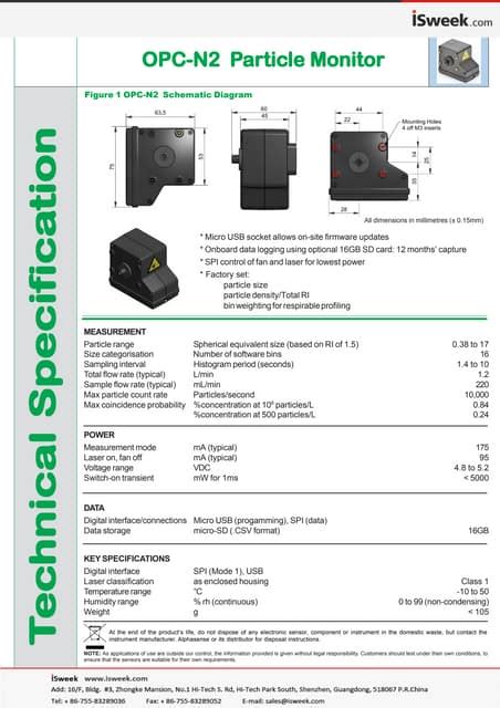 Alphasense Pm25 Sensor Opc N2 Pdf
