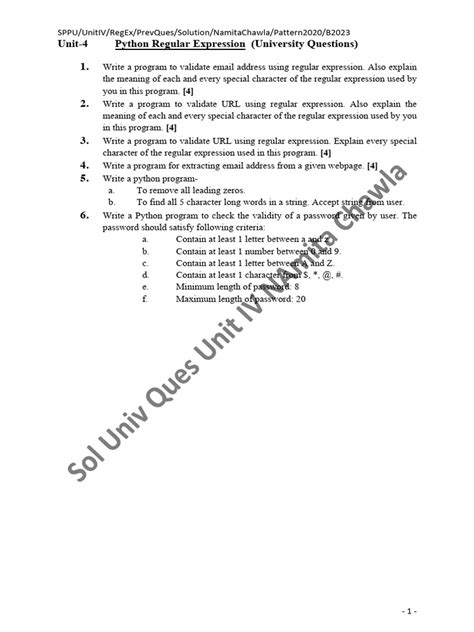 Solution Regex Univqp Pdf Regular Expression Notation