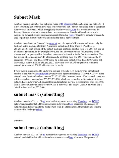Understand Subnet Masks And How They Segment Ip Networks Pdf Ip